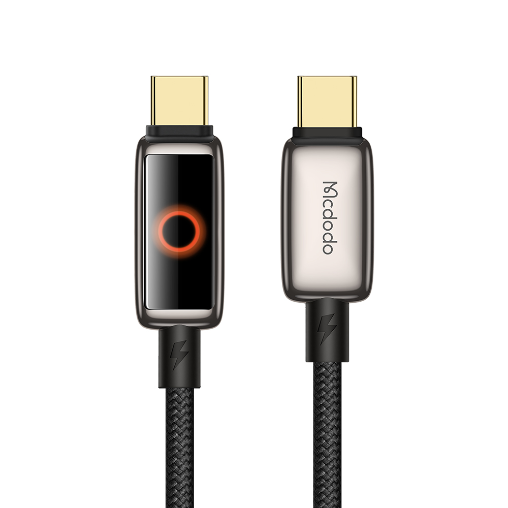 MCDODO CA6680 AUTO POWER OFF 100W USB-C TO USB-C WITH BREATHING LIGHT LED DISPLAY CABLE 1.2M - BLACK